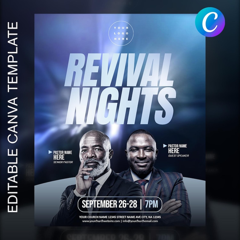 Revival Nights Church Flyer Template: Bold Revival Event Design (canva ...