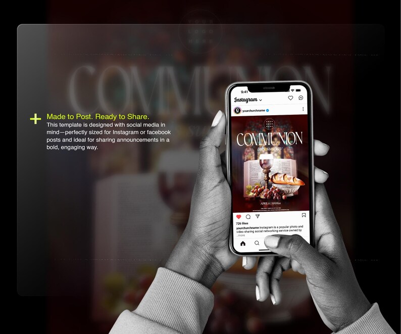 Communion Sunday Flyer Template | Editable Canva Church Flyer | First ...