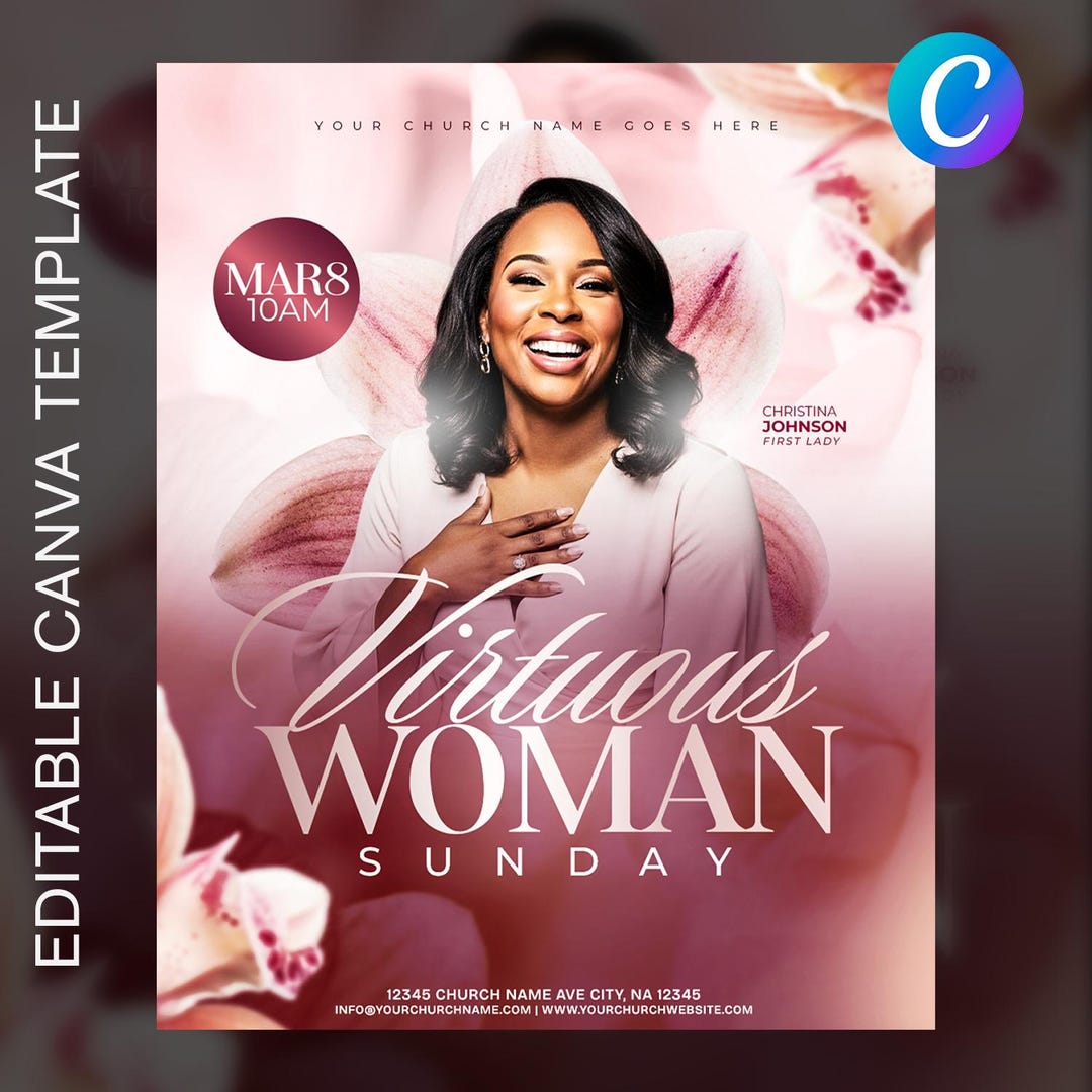 International Women’s Day Church Flyer | Virtuous Woman Sunday ...