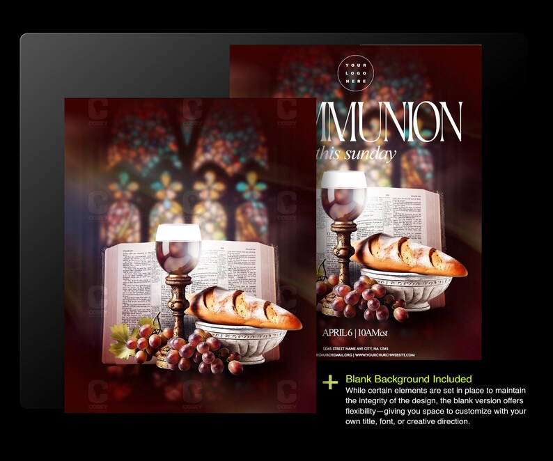 Communion Sunday Flyer Template | Editable Canva Church Flyer | First ...
