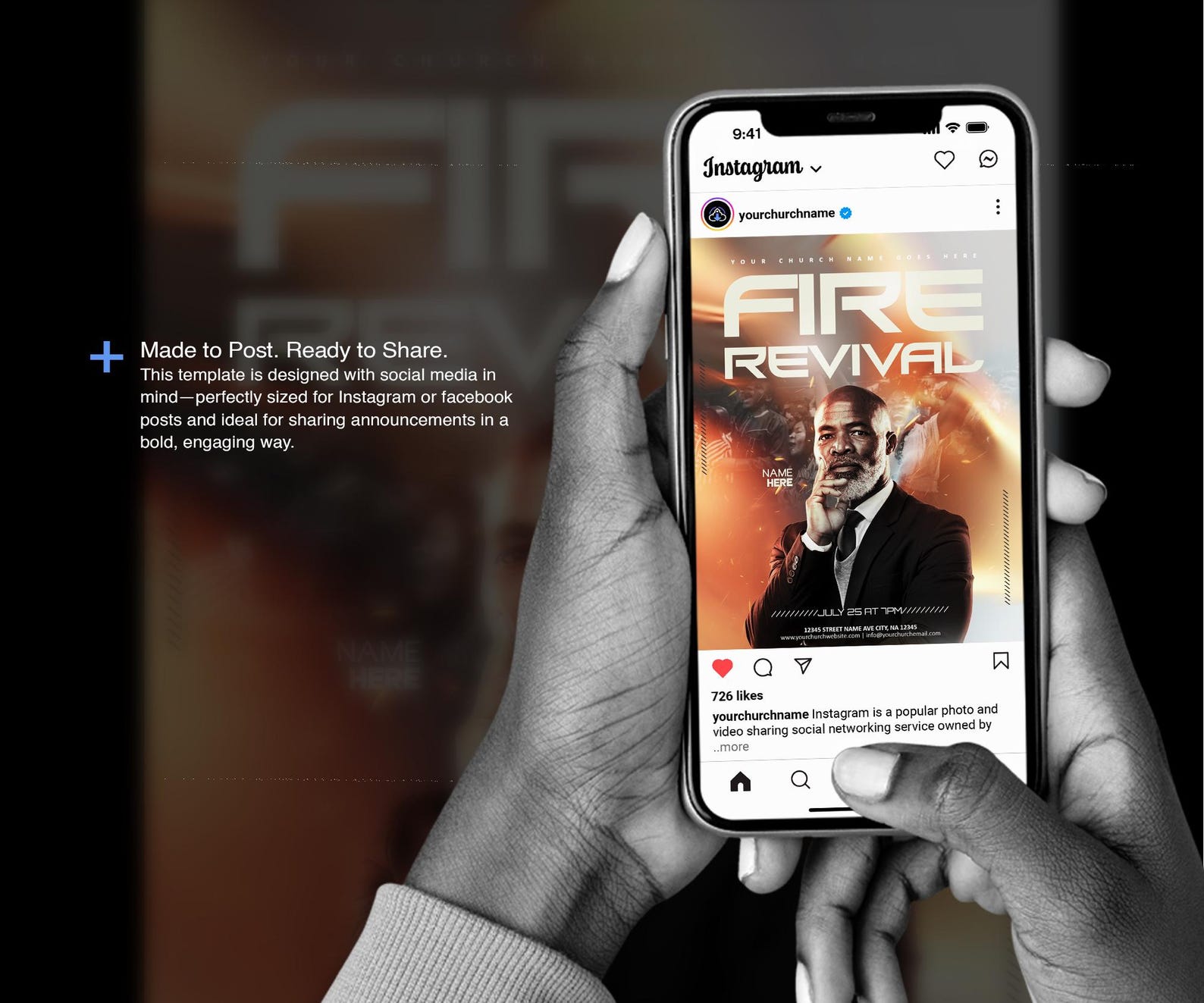 Fire Revival Church Flyer Template: Bold Flame Design (canva Digital ...