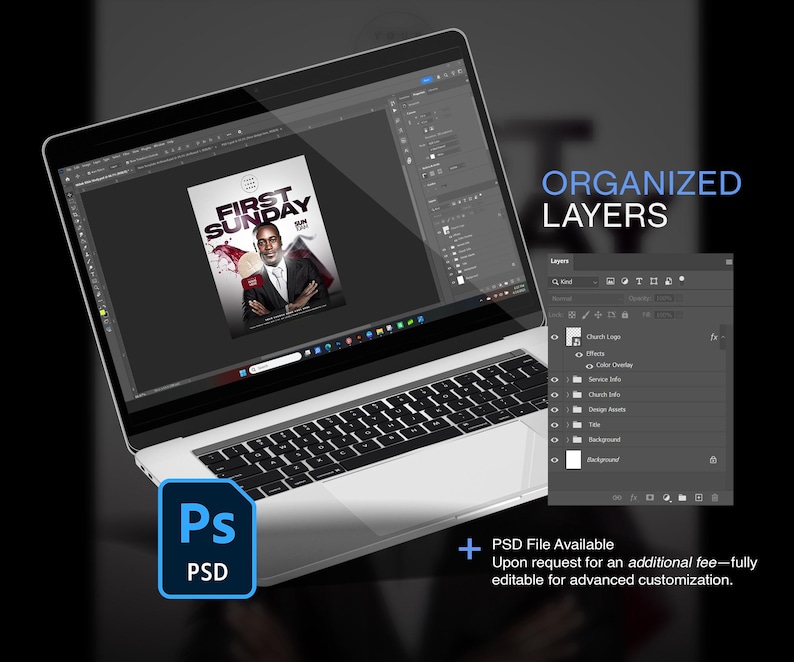 Communion Sunday Flyer Template | Editable Canva Church Flyer | First ...