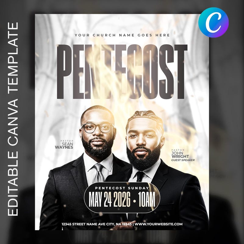 Pentecost Church Template - Etsy