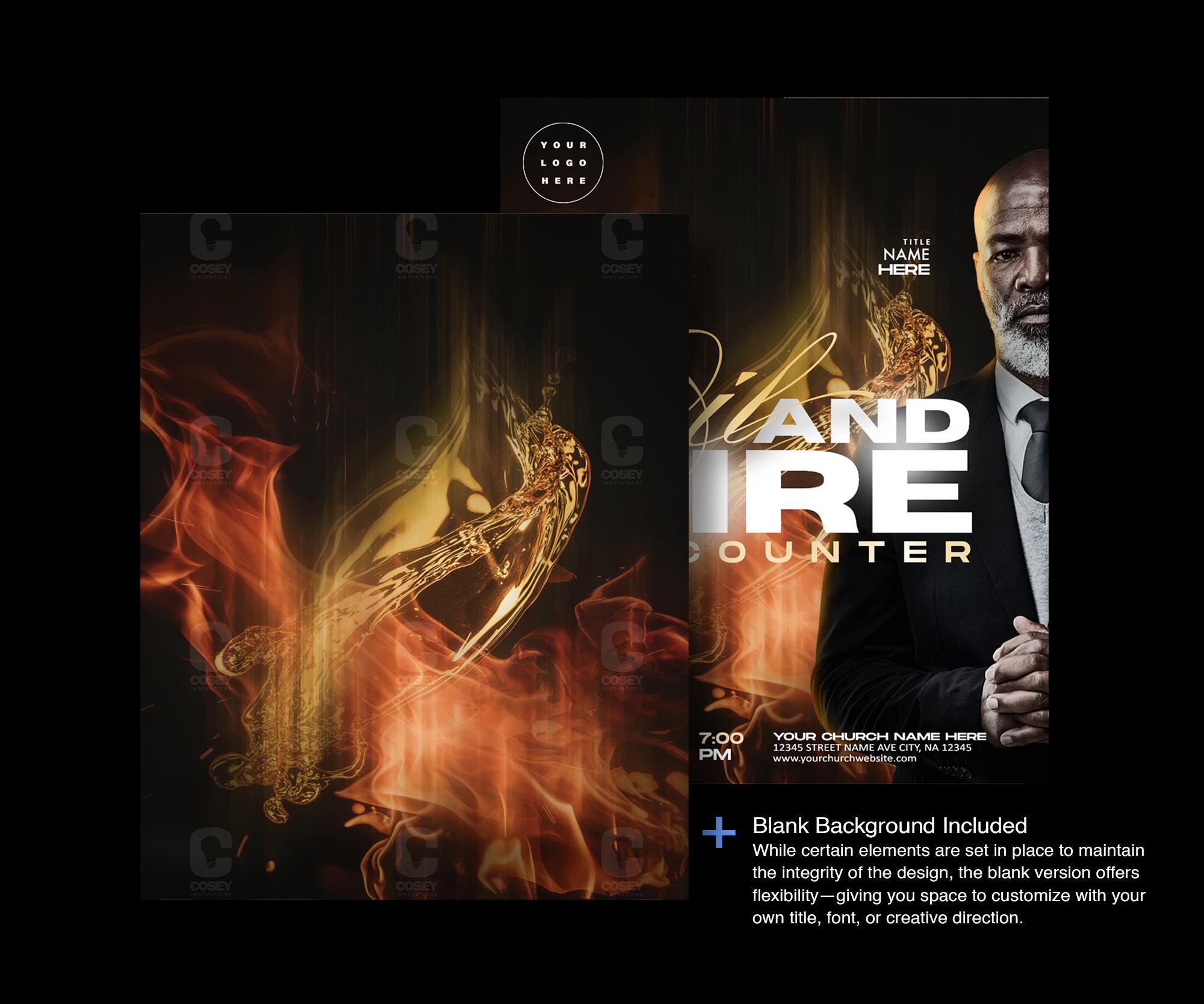 Oil and Fire Encounter Church Flyer Template | Editable Canva| Revival ...