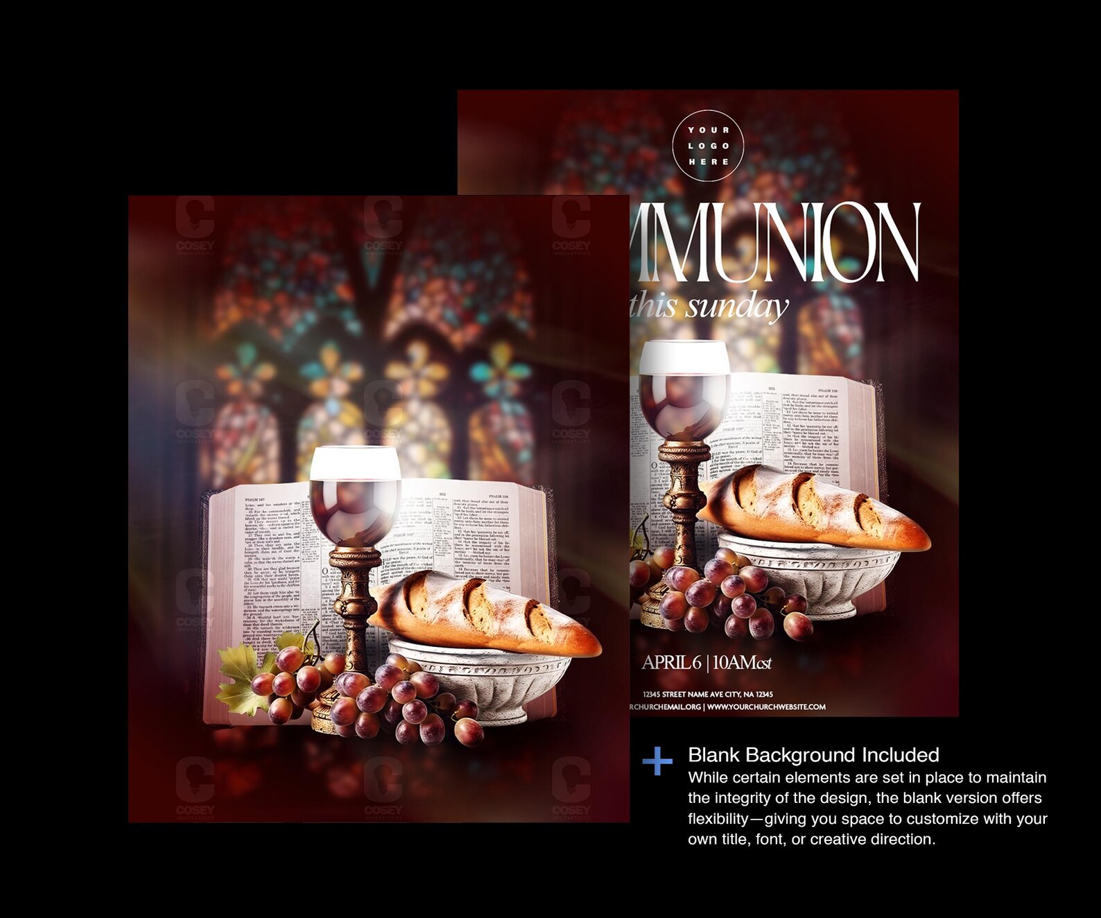 Communion Sunday Flyer Template: Editable Canva Church Design - Etsy