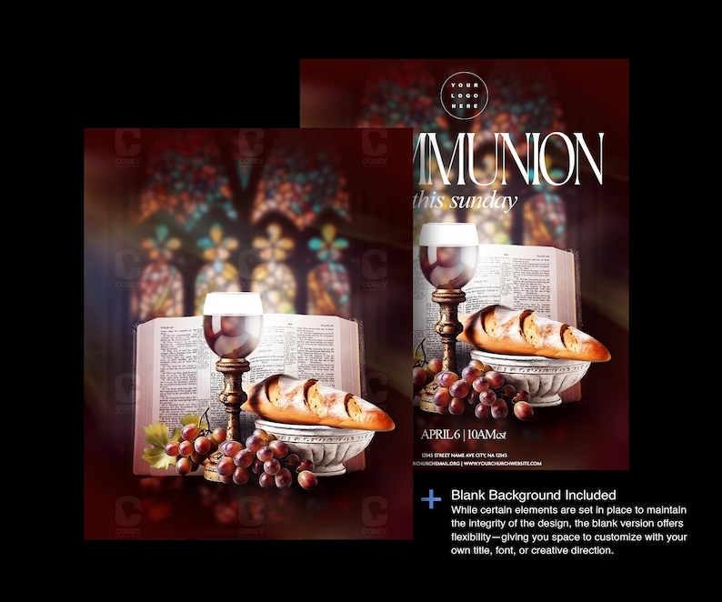 Communion Sunday Flyer Template: Editable Canva Church Design - Etsy