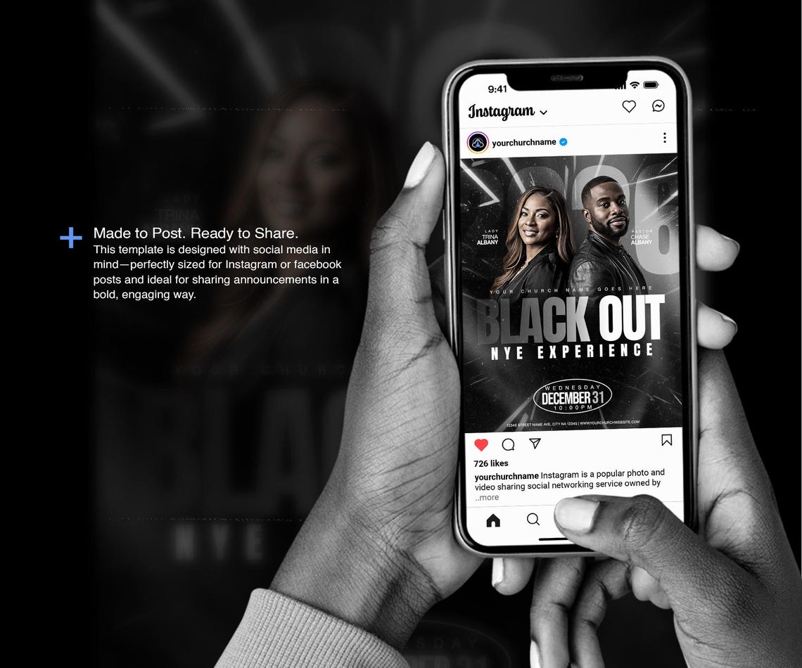 Blackout New Year’s Eve | Editable Canva Church Flyer Template | NYE ...