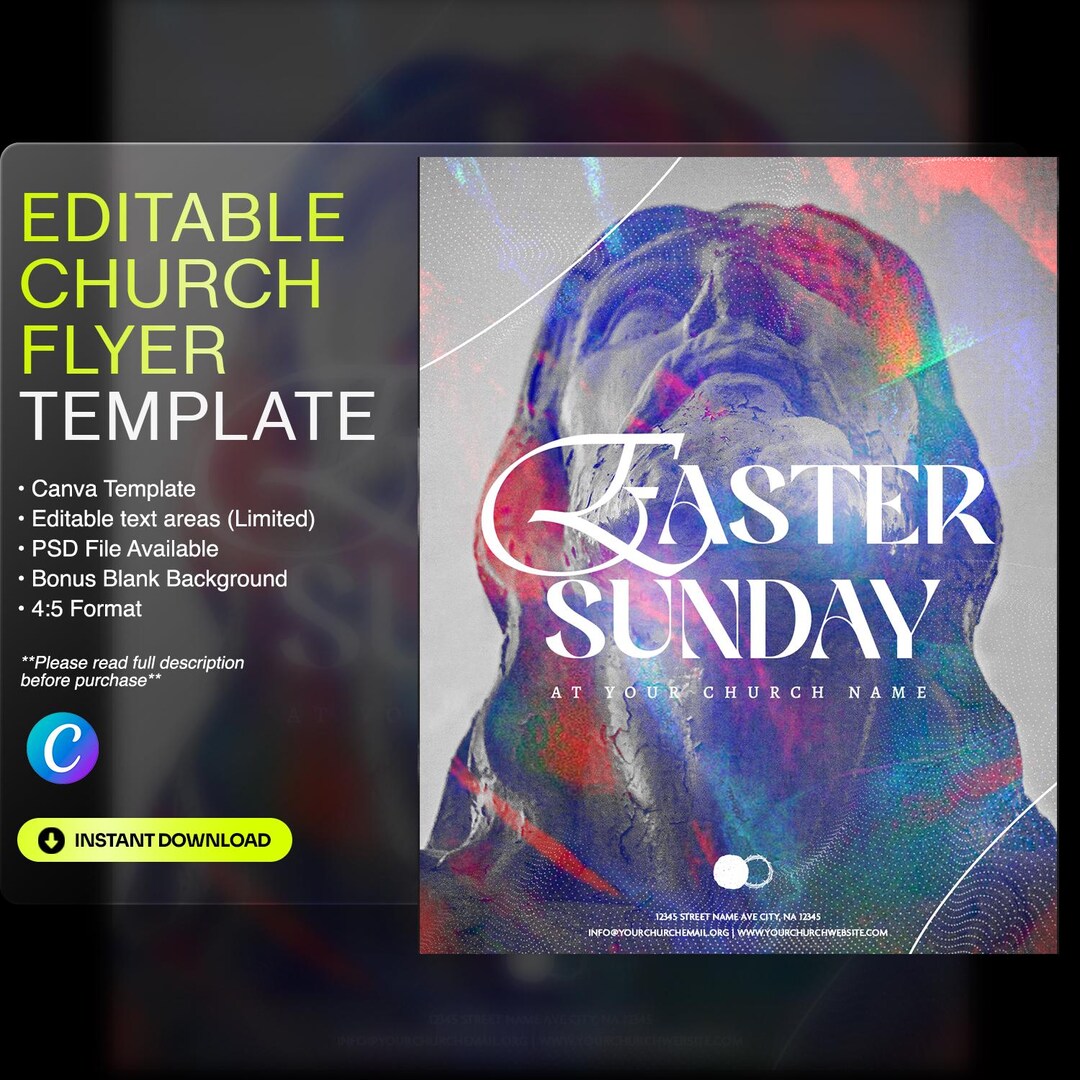 Easter Sunday Church Flyer Template: Customizable Christian Event ...