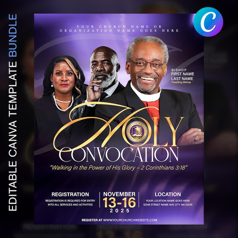 Holy Convocation Flyer Bundle | Church Event Templates (canva) - Etsy