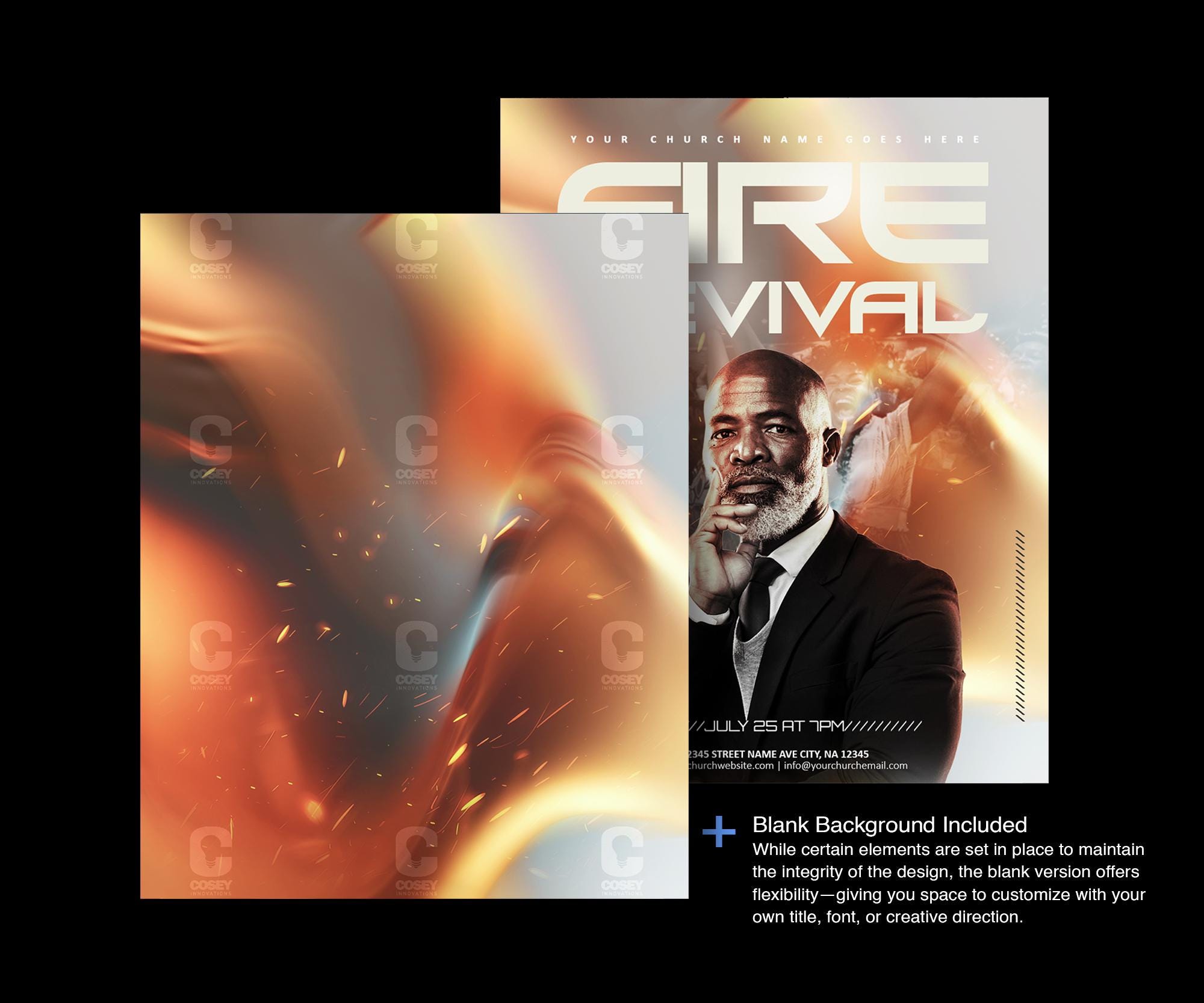 Fire Revival Church Flyer Template: Bold Flame Design (canva Digital ...