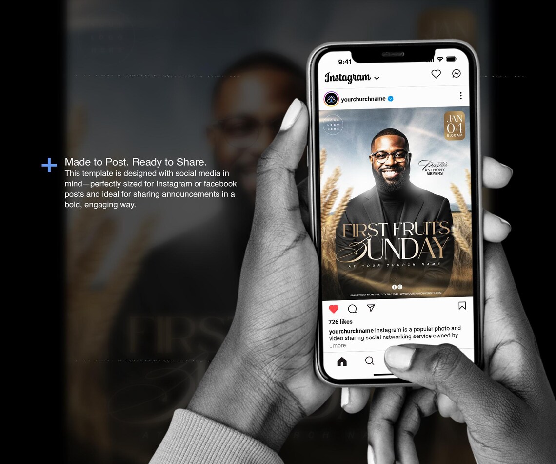 First Fruits Sunday Church Flyer Template | Editable Canva| Church ...