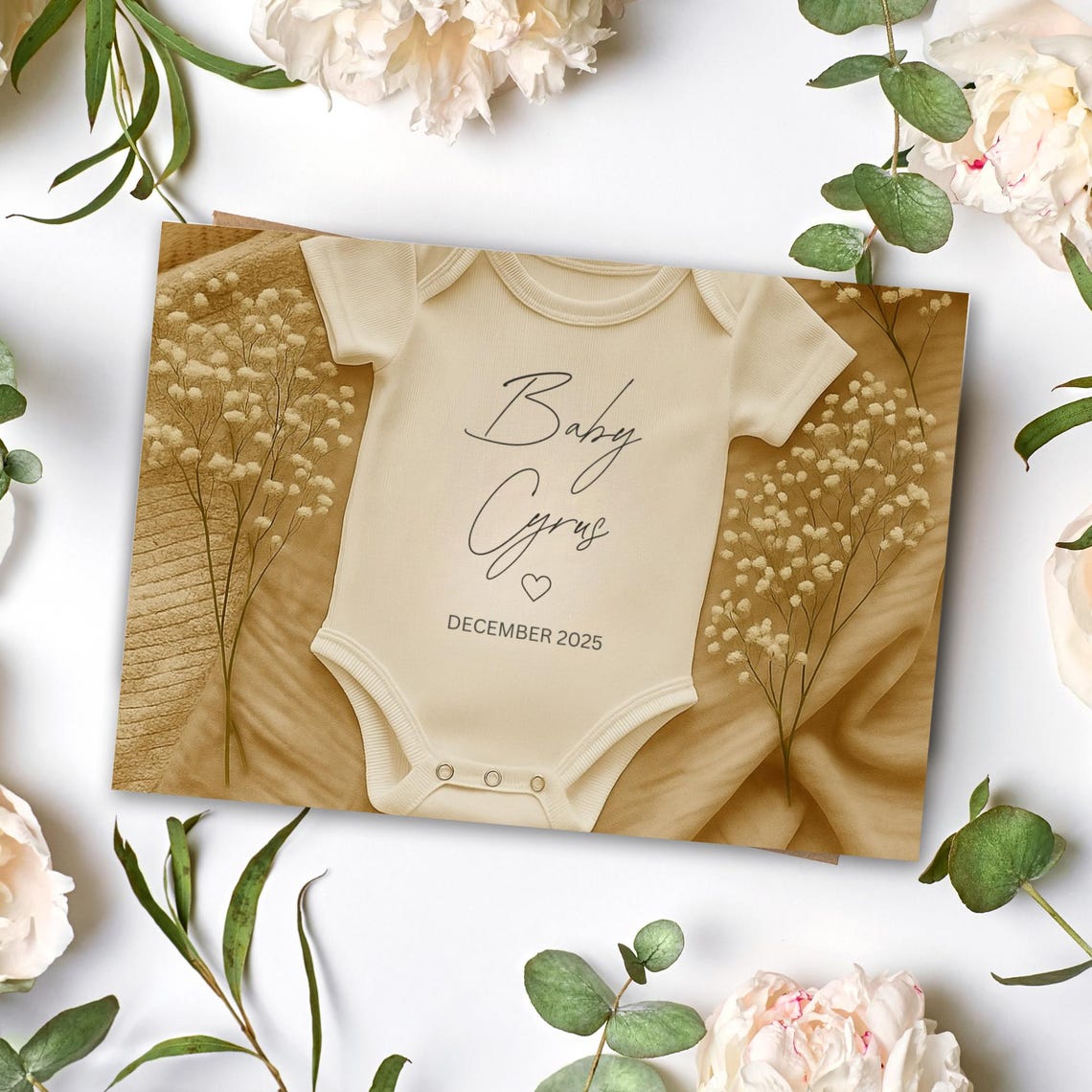 2026 New Year Pregnancy Announcement | Minimalist Digital Baby Reveal ...