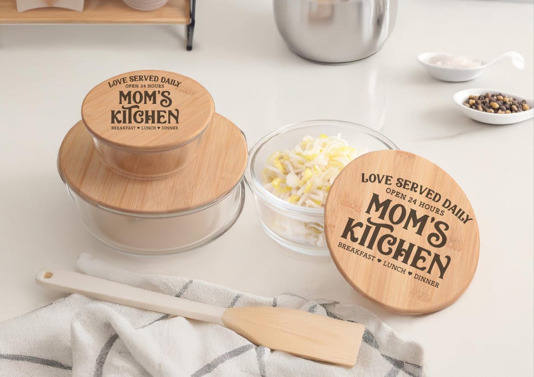 Custom Glass Container With Bamboo Lid, Mother's Day Gift, Anniversary ...