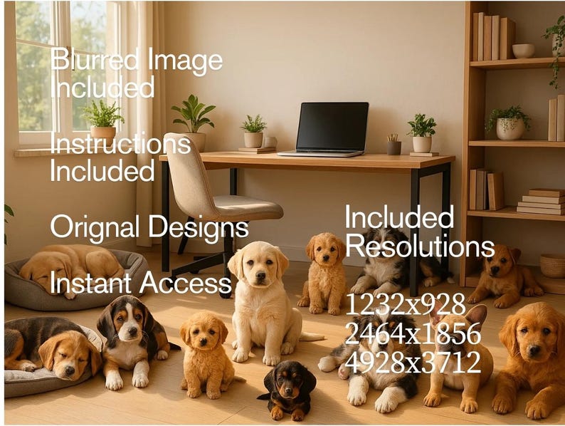 Puppy Office Background for Zoom – Cute Virtual Pet Backdrop for Google ...