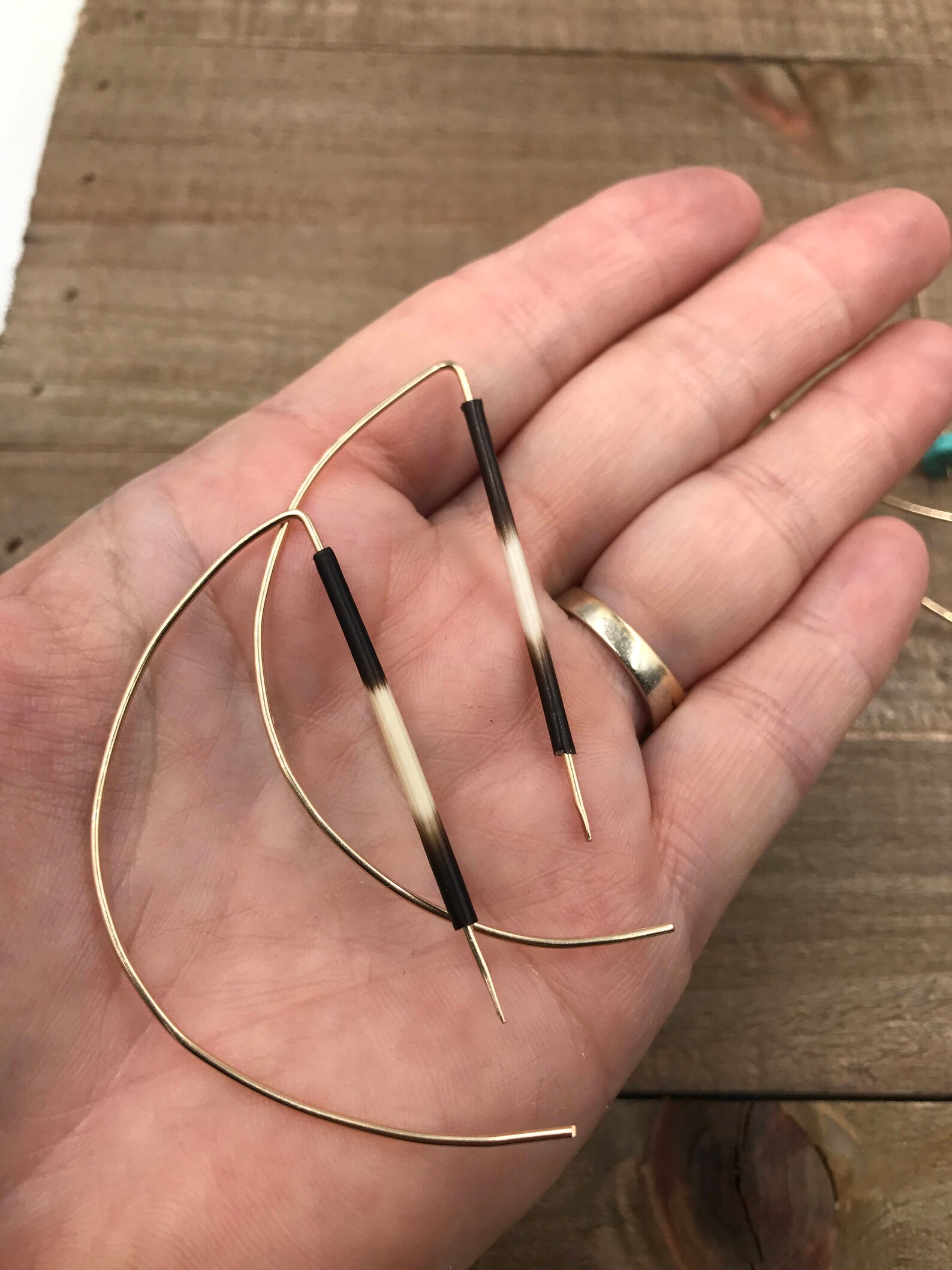 Half Moon Hoops Minimalist Earrings-gold Filled Rose Gold | Etsy