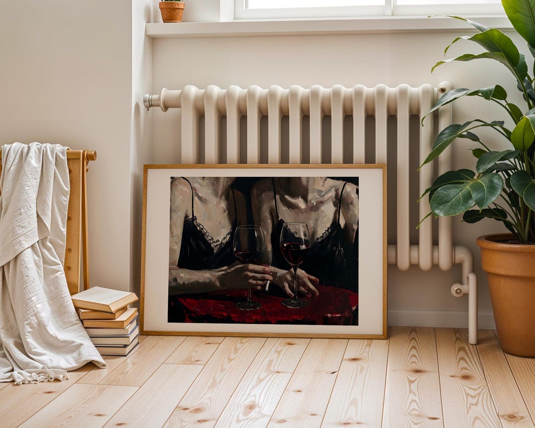 Red Wine & Cig Girlhood Poster, Sophisticated Vintage Wall Art, Dark ...