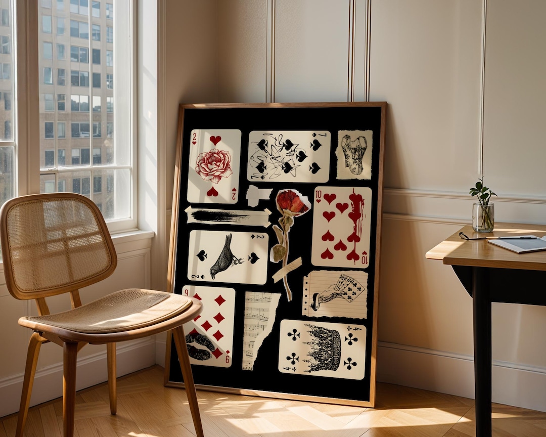 Playing Card Wall Art Digital Download, Trendy Maximalist Decor, Edgy ...