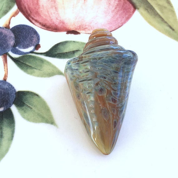 Lampwork Seashell Bead Ocean Caramel Sea Shell Ocean Beads | Etsy