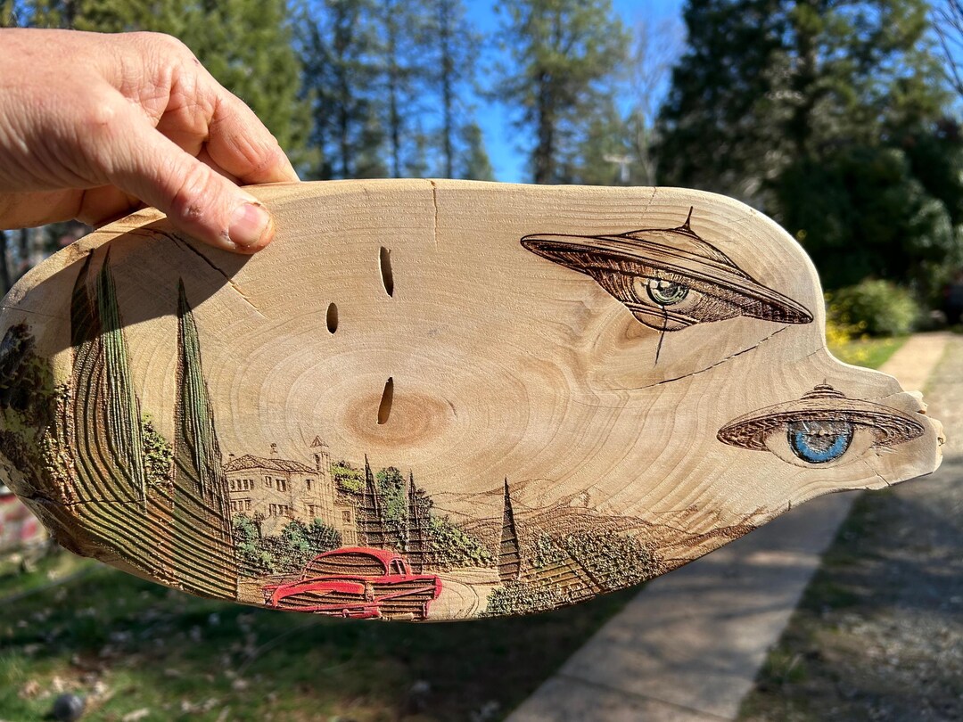 Two Ufos With Red Car - Etsy