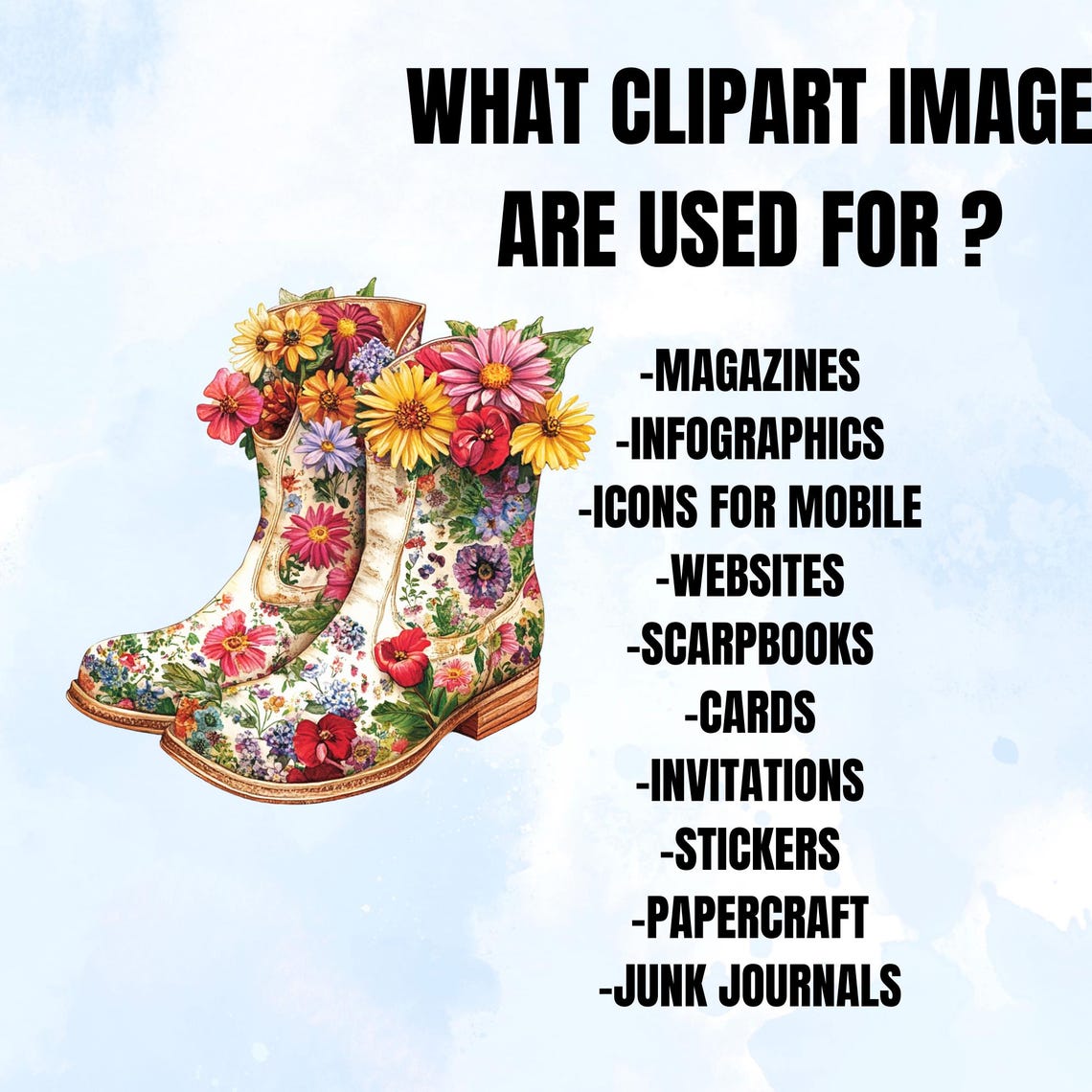 36 Spring Garden Boots Clipart | Floral Pngs With Transparent ...