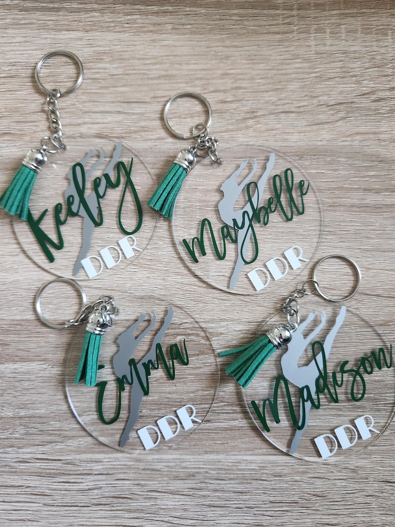 Personalized Dancer Keychains - Dance Team Gift - 1 Acrylic 3 Inch Ring ...