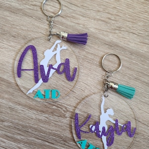 Personalized Dancer Keychains - Dance Team Gift - 1 Acrylic 3 Inch Ring ...