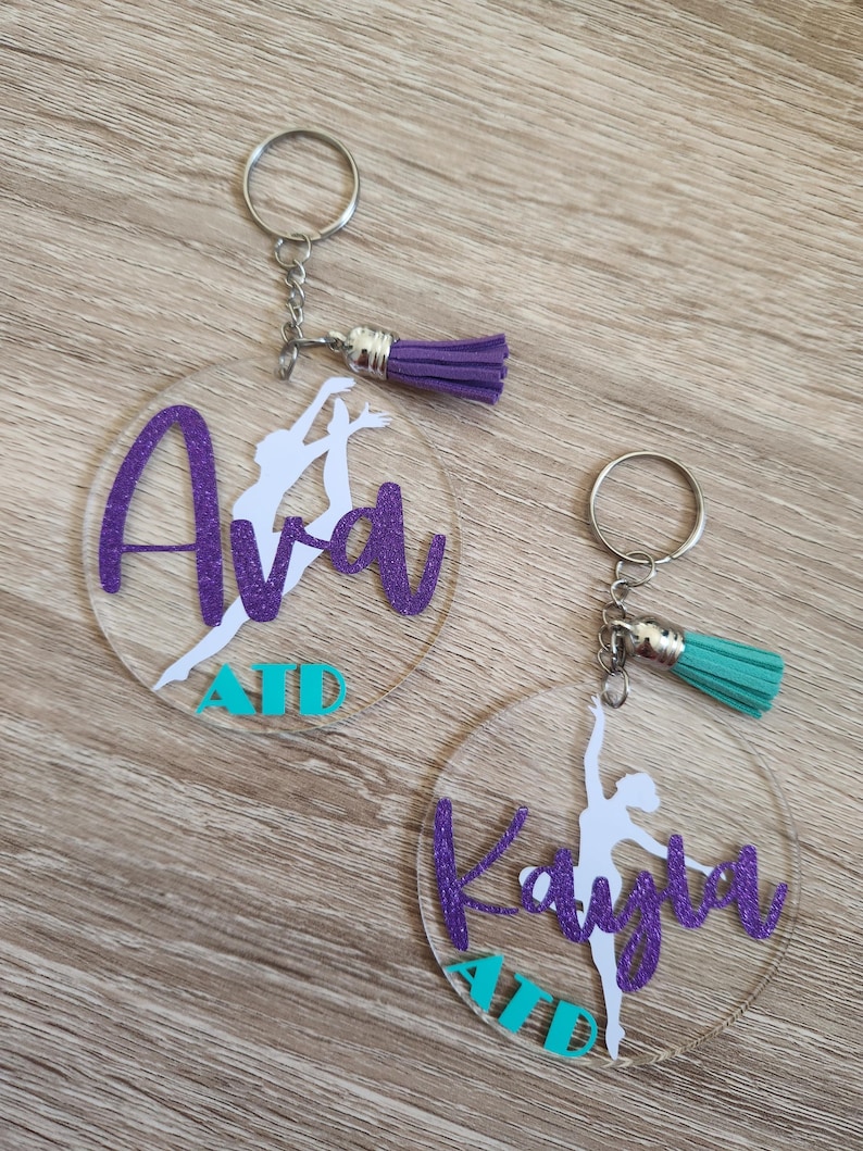 Personalized Dancer Keychains - Dance Team Gift - 1 Acrylic 3 Inch Ring ...