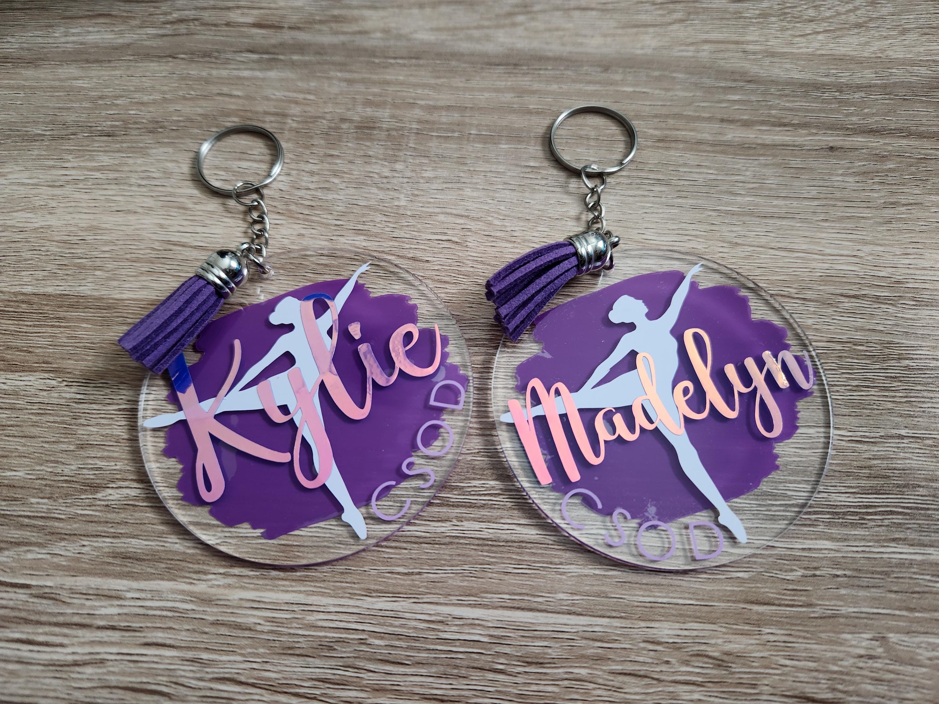 Personalized Dancer Keychains - Dance Team Gift - 1 Acrylic 3 Inch Ring ...