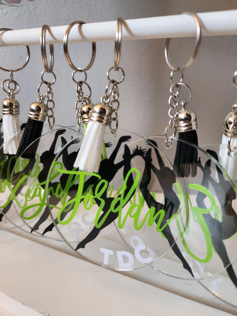 Personalized Dancer Keychains - Dance Team Gift - 1 Acrylic 3 Inch Ring ...