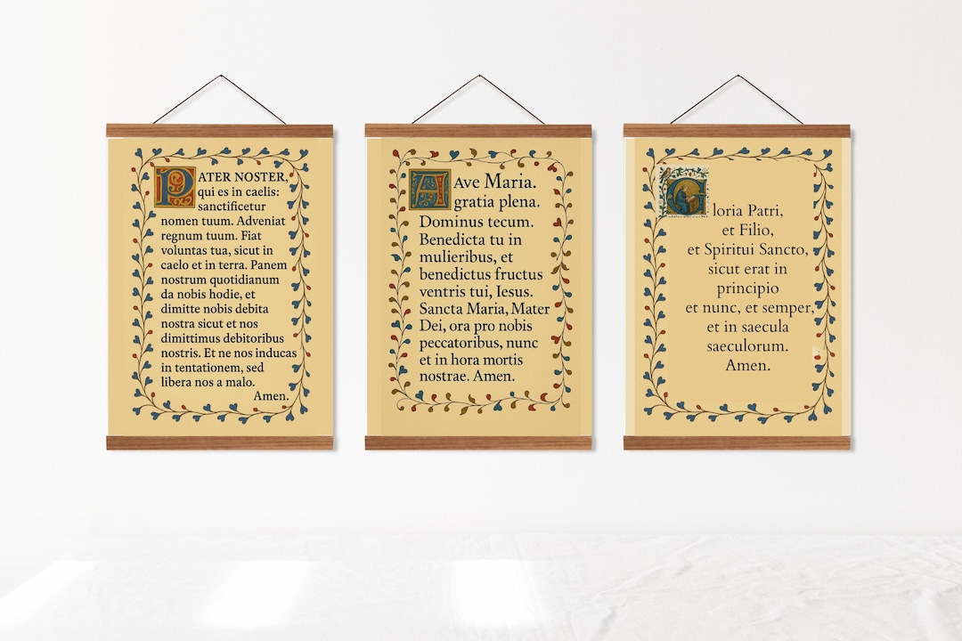 Latin Prayer Prints: Pater Noster, Ave Maria, Gloria Patri With ...