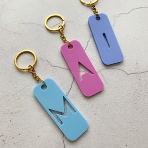 Acrylic Pastel Monogram Keyring, Keychain, Stocking Filler. Gift for Her, Initial Gift. - Etsy