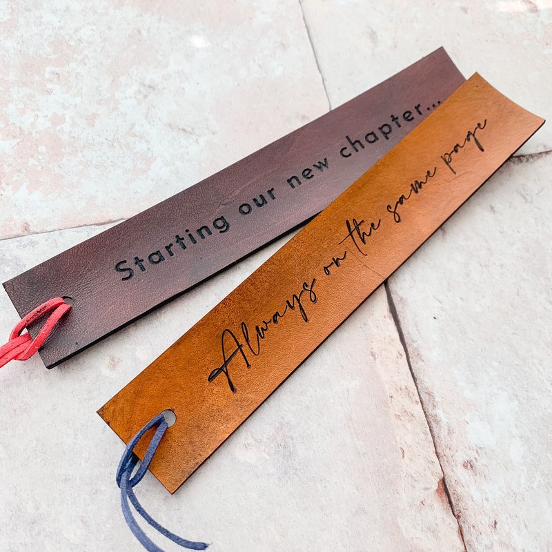 Leather Bookmark - Etsy