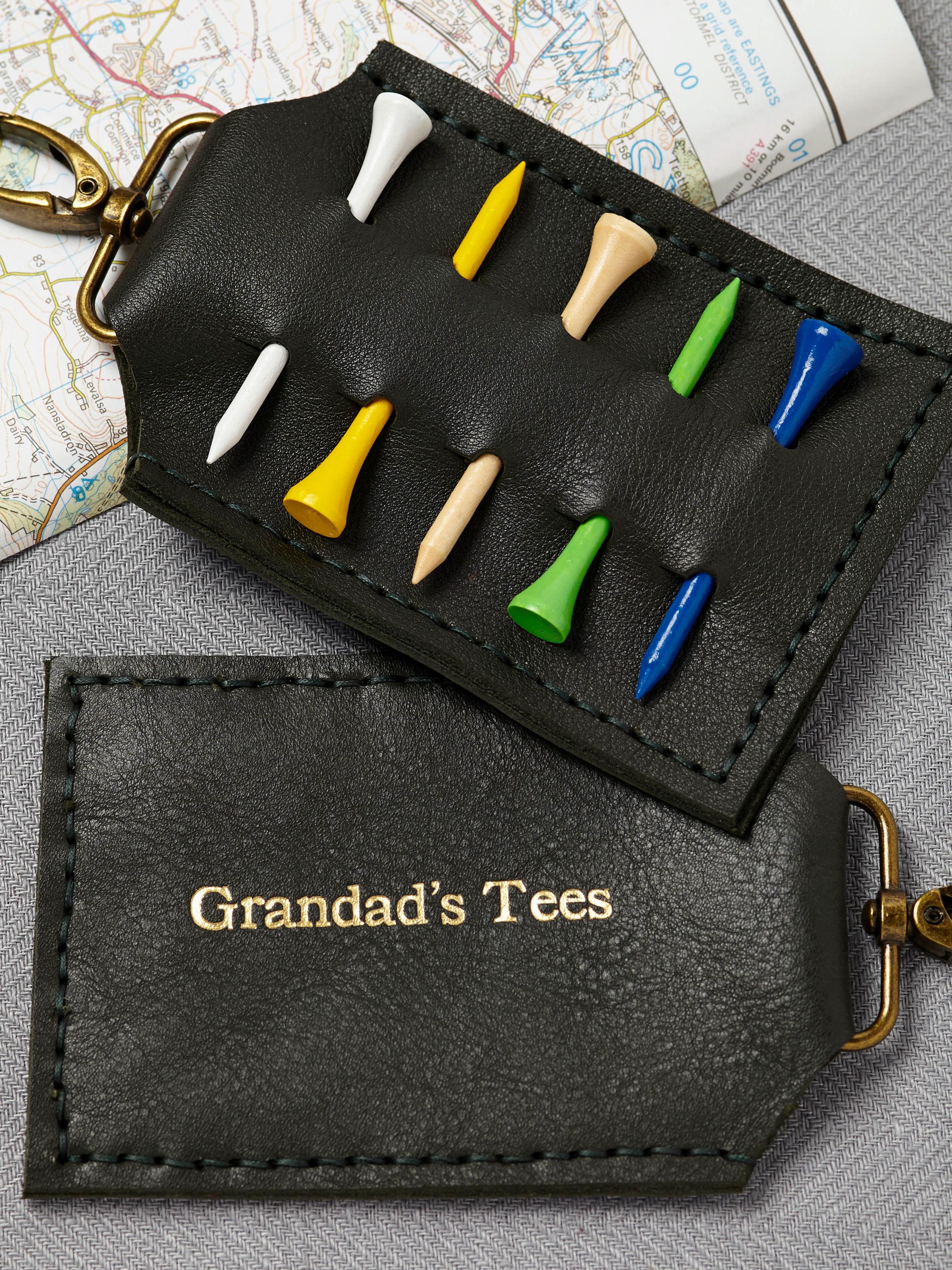 Leather Golf Tee Holder - Gifts for Golfers - Personalised Leather ...