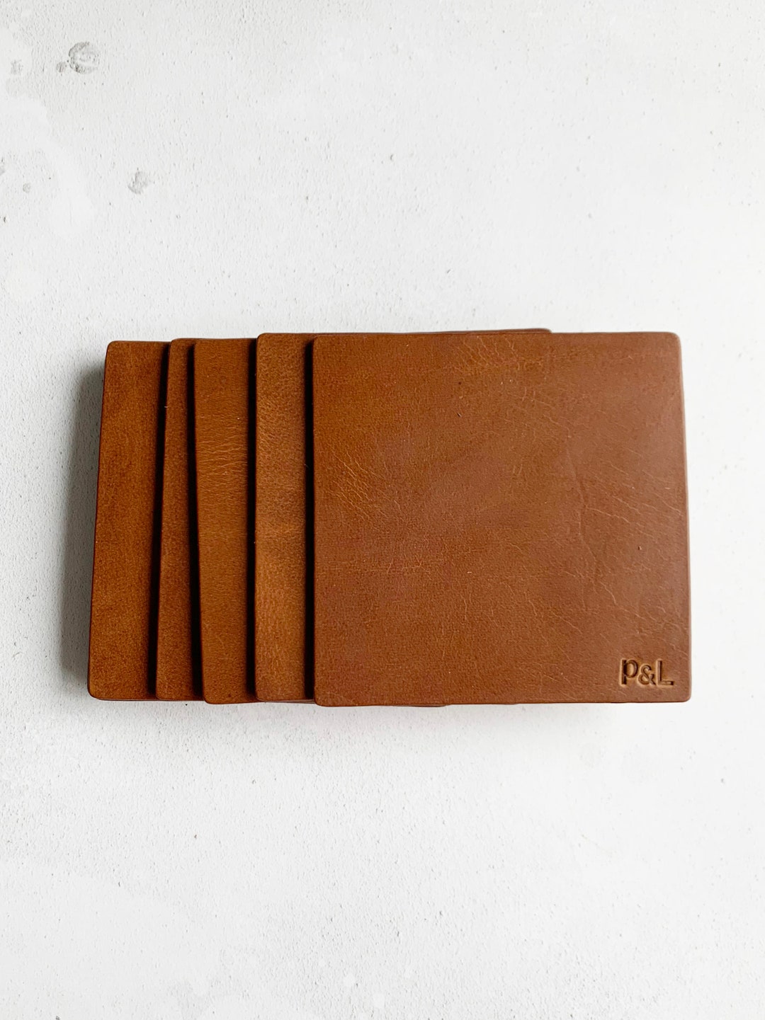 Blank Tan Leather Square Coasters, Handmade Real Leather Coaster Set ...