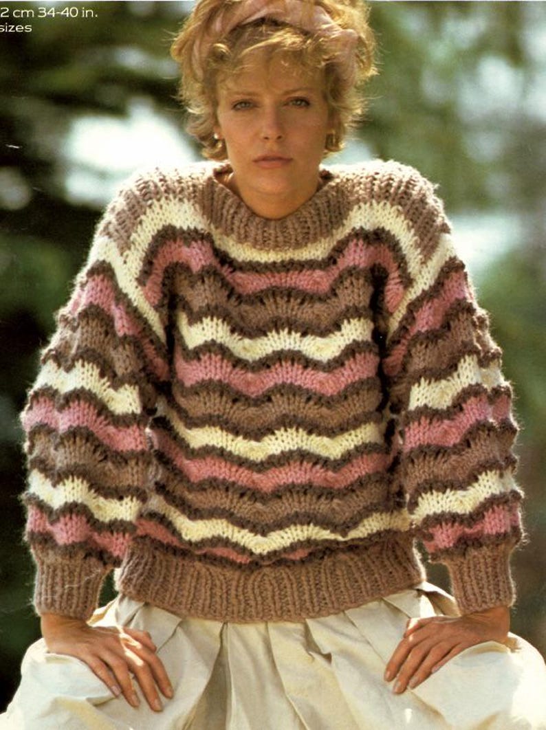 Vintage EMU Snowball Pattern 3711 Super Chunky Wool Woman’s Sweater ...