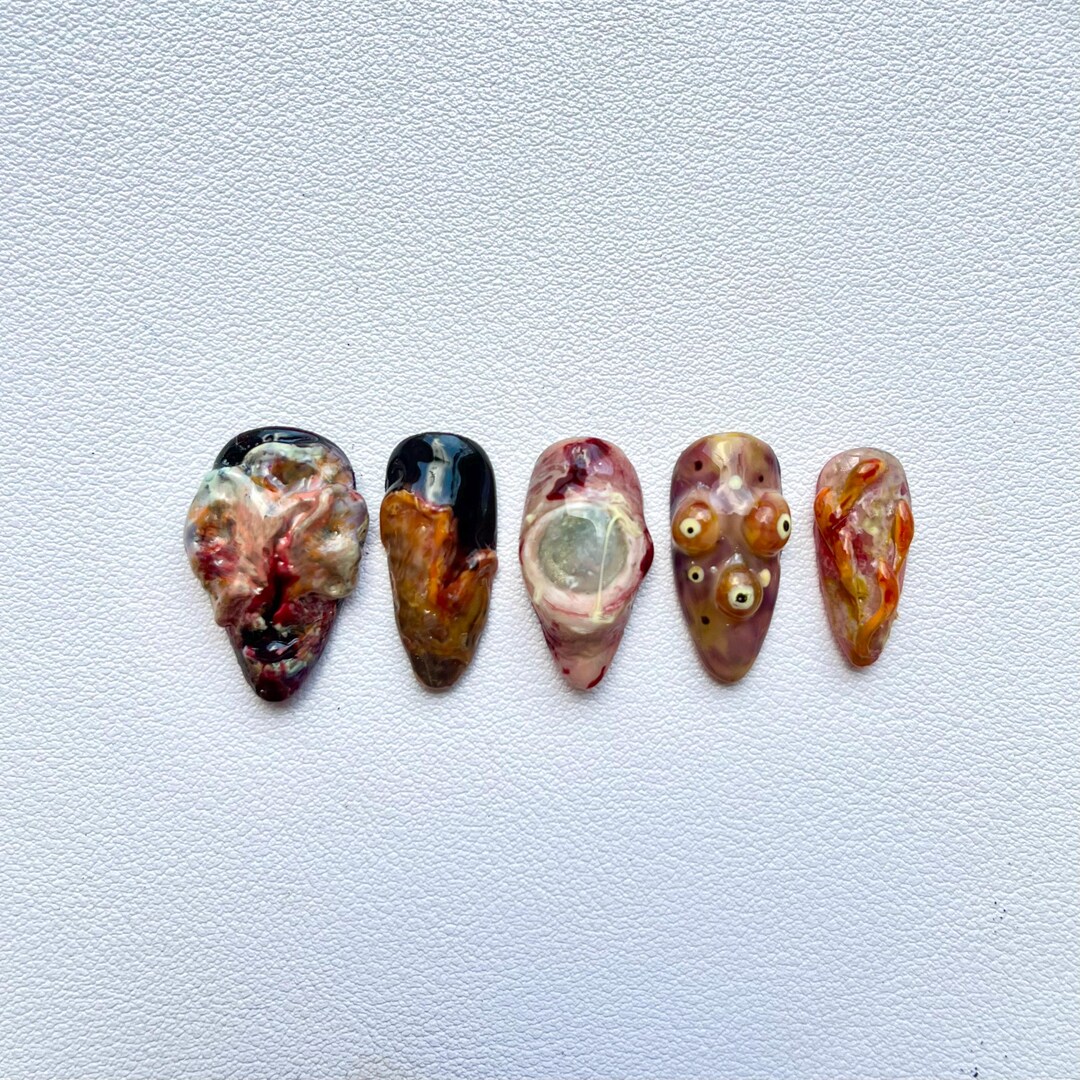 Zombie Nails, Cordyceps, the Last of Us Inspired, Apocalypse Nails - Etsy