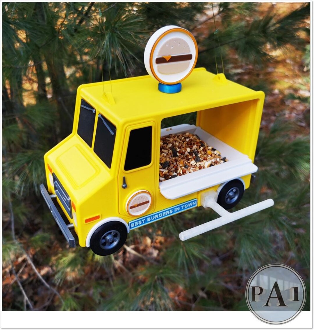 Food Truck Bird Feeder – 3D Printed Burger or Ice Cream Truck – Fun ...