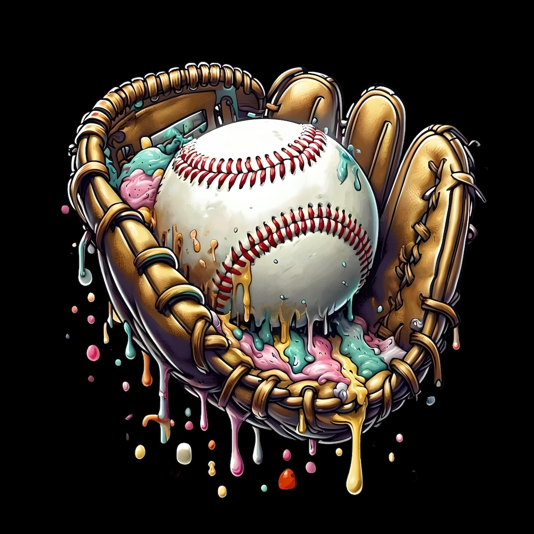 Baseball Drip PNG Download, Baseball Glove Design, Ice Cream Drip ...