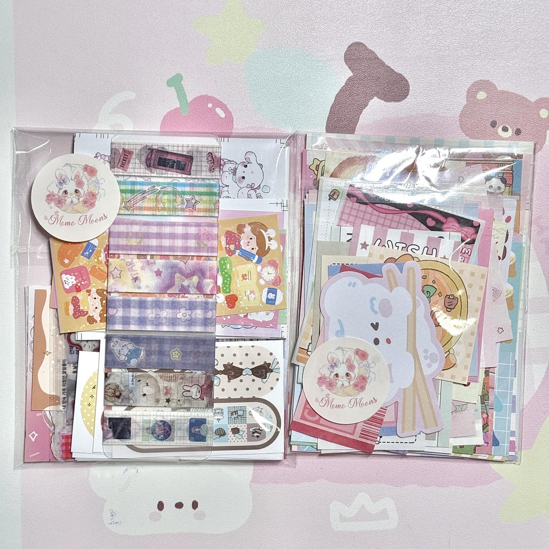 Kawaii Random Stickers & Washi Tape | Small Memo Sheets Grab Bag Bundle ...