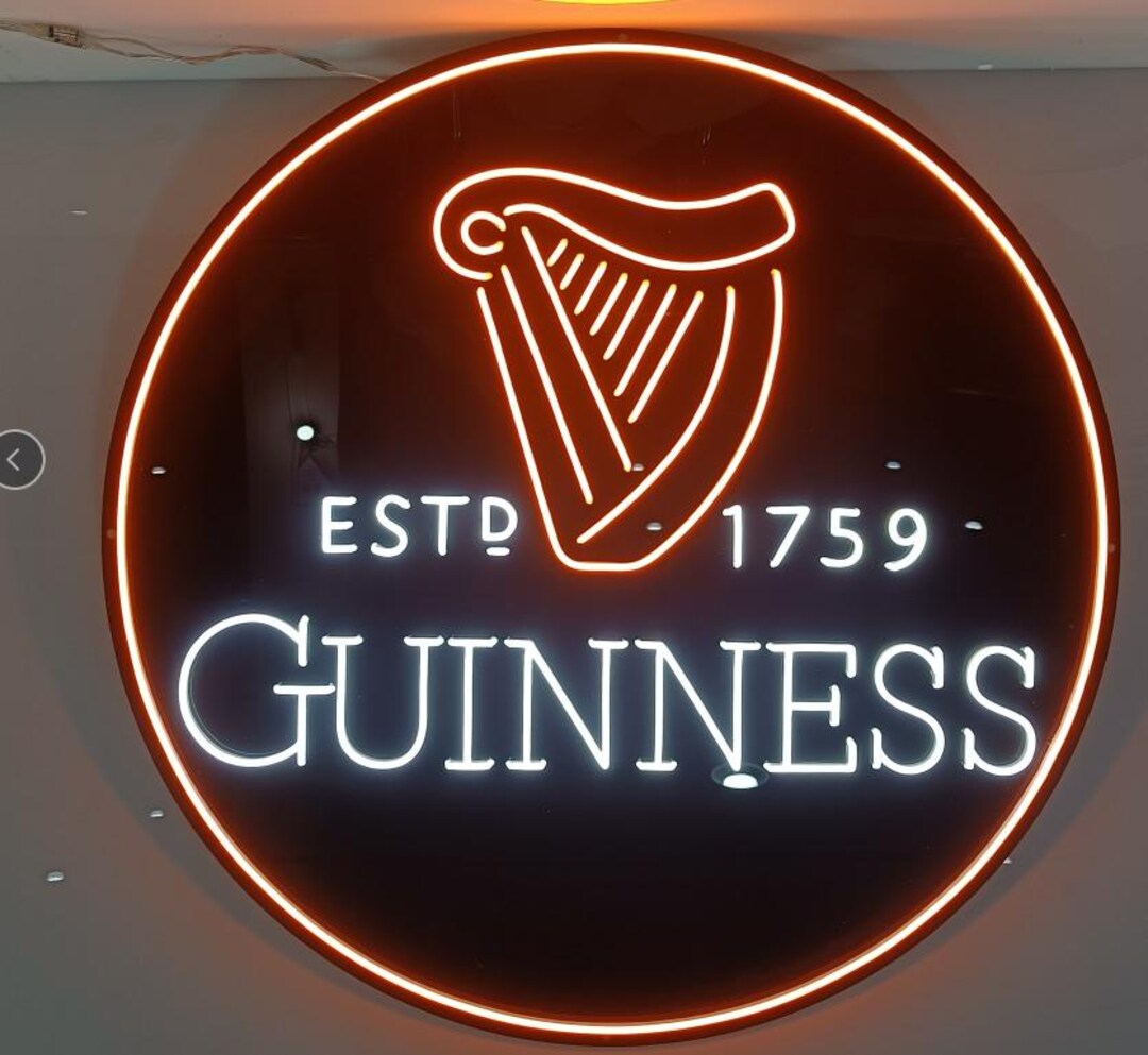 Custom Guinness Neon Sign - - Bar & Man Cave Light for Garage and Pub ...