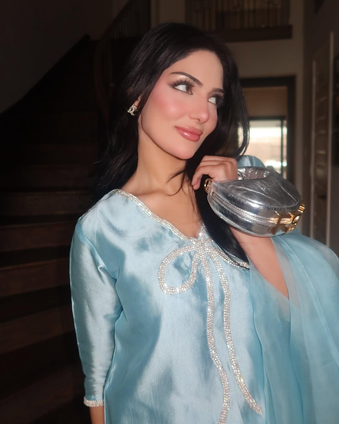 Silk Farshi Shalwar Kameez – Butterfly Design 3-piece Elegant Pakistani ...