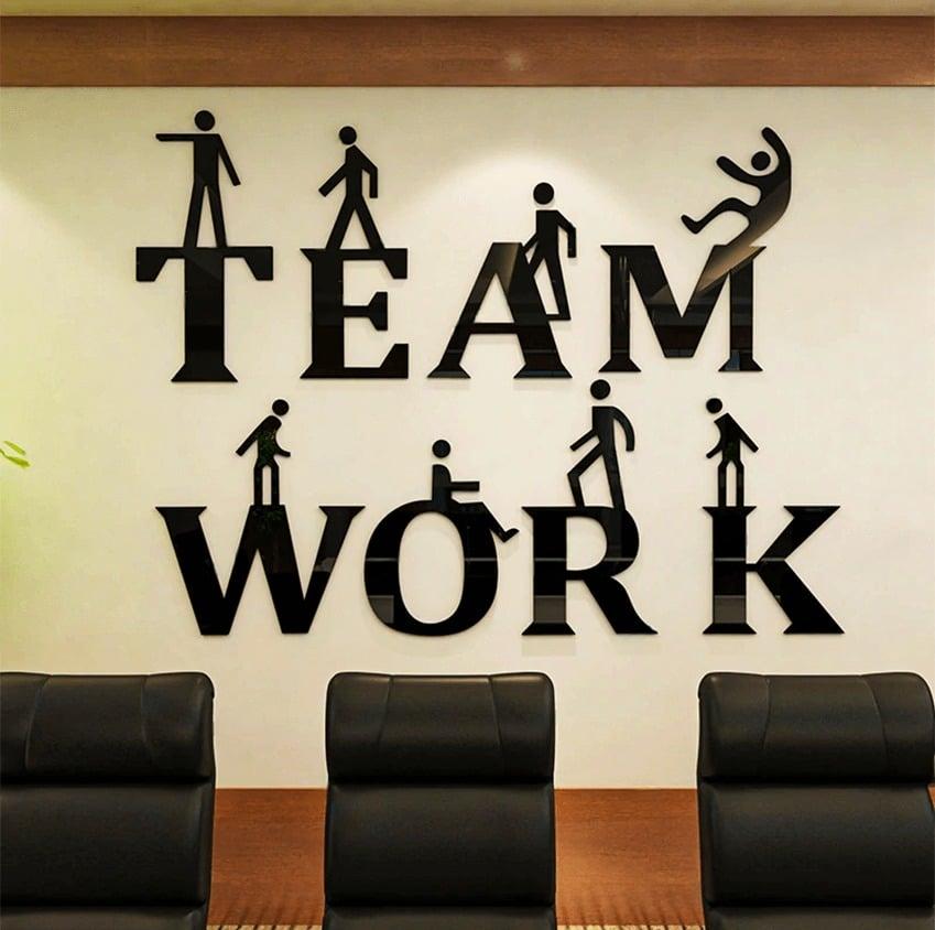 3D Team Work Creative Office Decor – Unique Wall Decoration for Modern ...