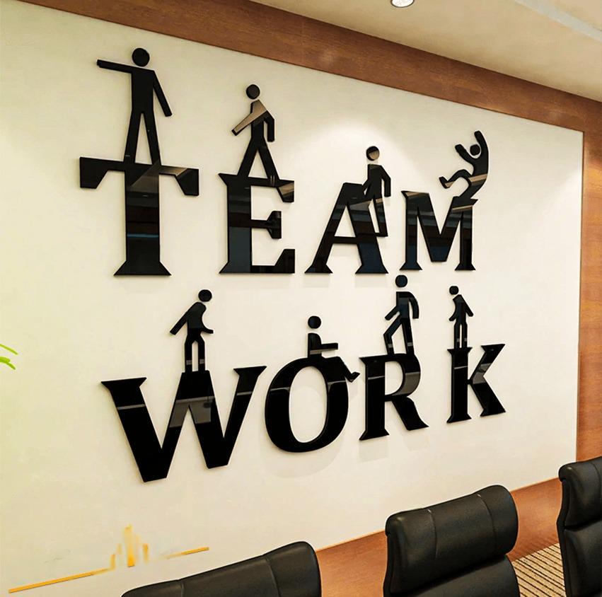 3D Team Work Creative Office Decor – Unique Wall Decoration for Modern ...