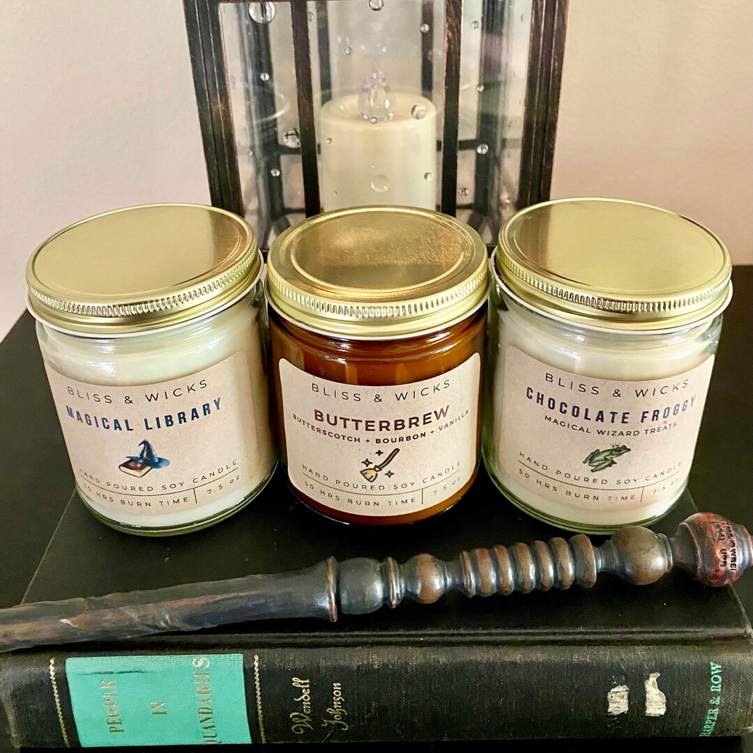 Wizard Candle Set | Butterbrew Candle | Library Candle | Chocolate ...