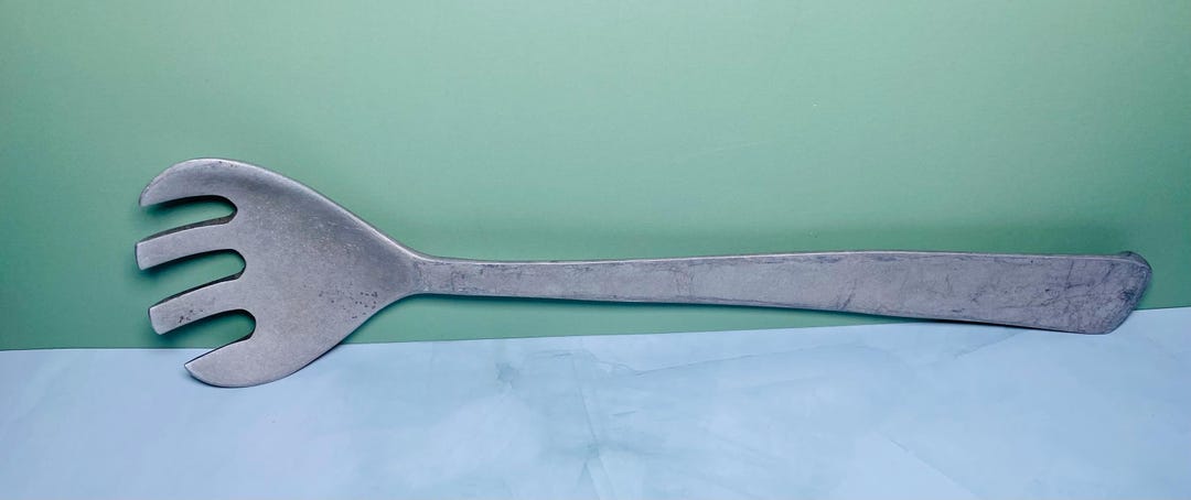 Vintage Solid Aluminum Serving Spoon / Spork / Fork 4 Prong Leaf - Etsy