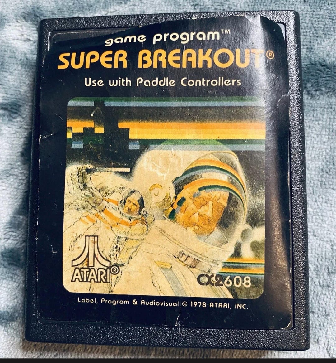 Vintage 1978 Super Breakout Retro Atari 2600 CX2608 Game Cartridge Only ...