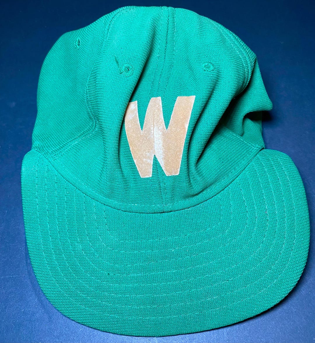 Vintage 1980s New Era Pro Model Fitted Baseball Cap Green Gold W Size S ...