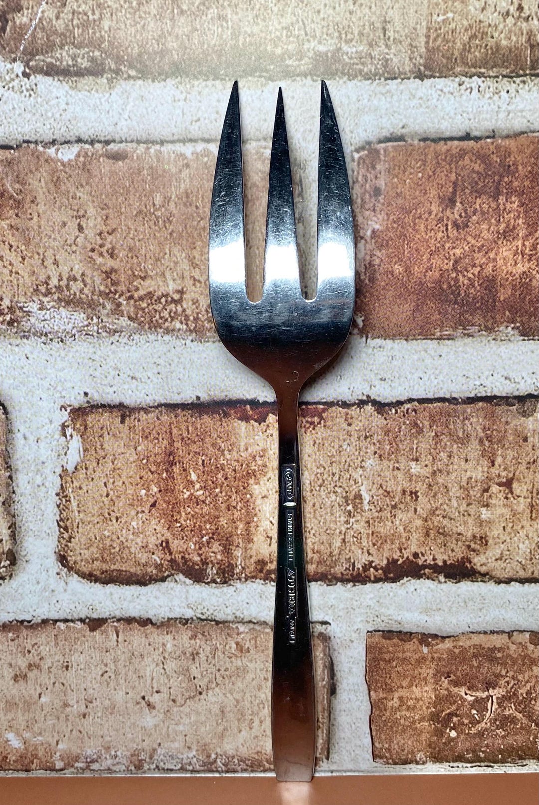 Vintage ATHENA 4716 Stainless Steel Serving Fork 3 Tine Japan Flatware ...