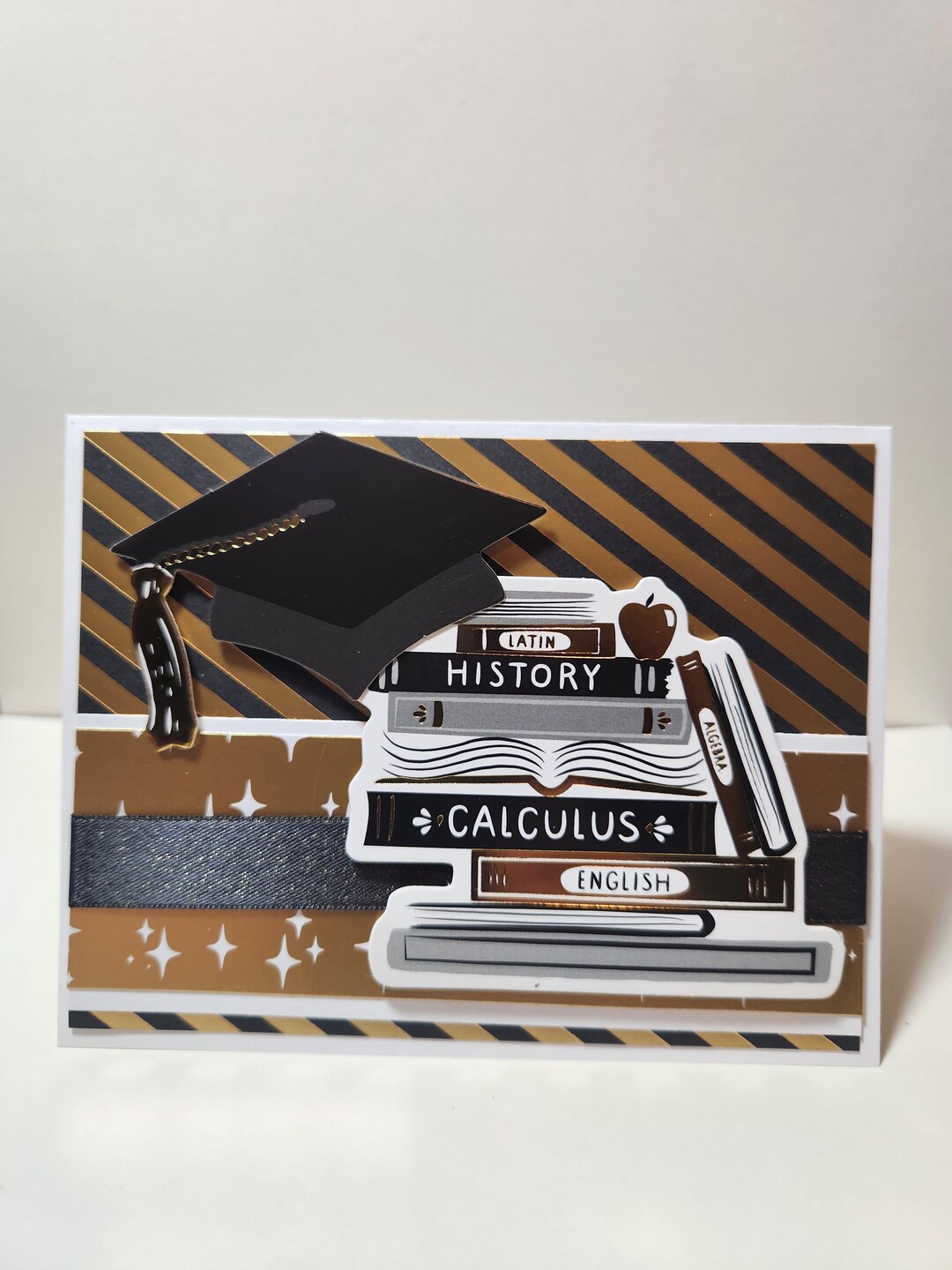 Handmade Graduation Metallic Gold Greeting Card - Etsy