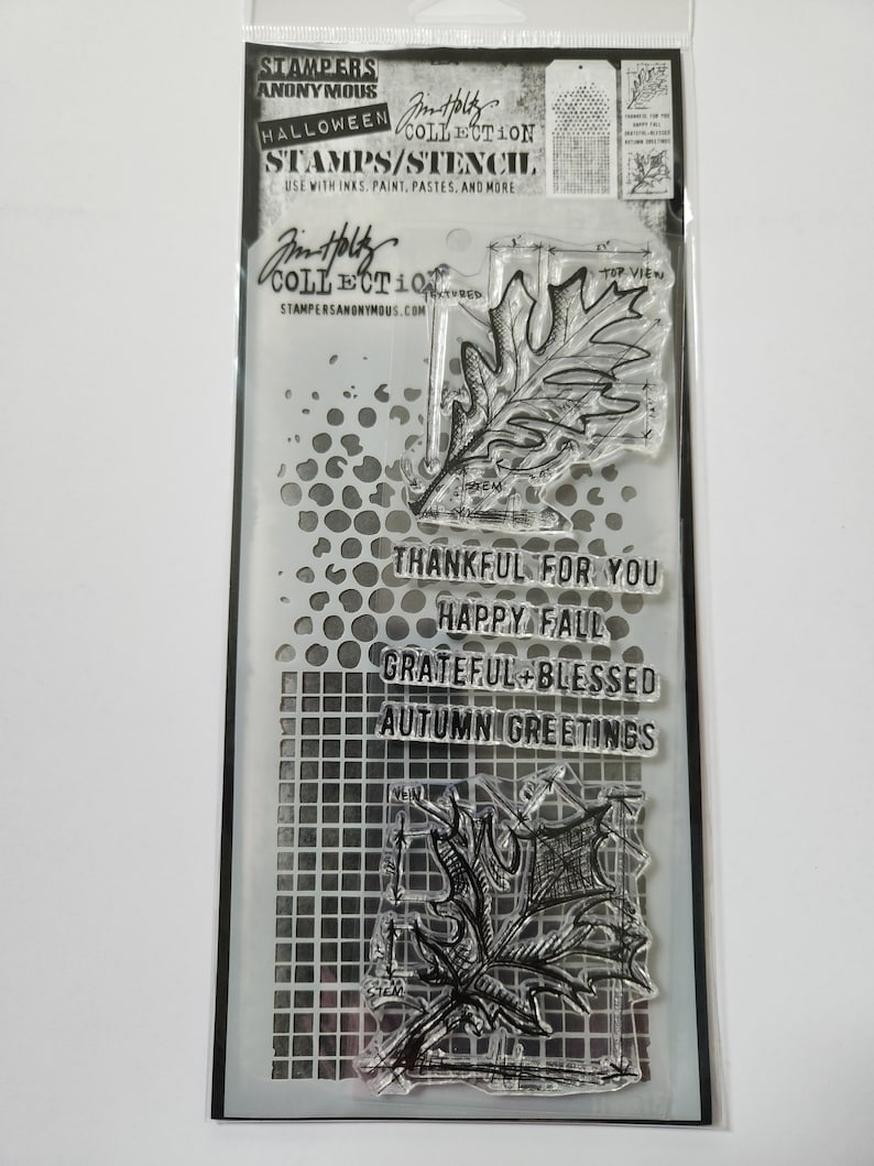 Tim Holtz Halloween Stamps and Stencils Fall Leaves - Etsy